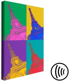 Obraz Barevné Paříž (1-dílný) - Kolaž s Eiffelovou věží v pop-art stylu