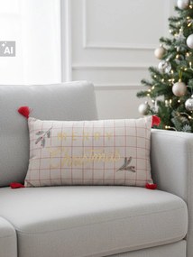Sinsay - Vánoční polštář s nápisem "Merry Christmas" - vícebarevná