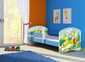 Dětská postel - Letadlo 2 180x80 cm modrá