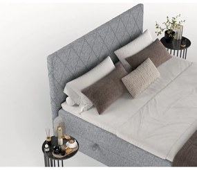 Šedá boxspring postel s úložným prostorem 140x200 cm Gwen – Maison de Rêve