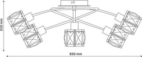 Přisazený lustr ZAHARA 5xE27/10W/230V černá