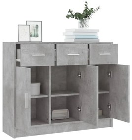 Příborník betonově šedý 91 x 28 x 75 cm kompozitní dřevo