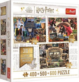 Puzzle trefl puzzle harry potter turnaj tří kouzelníků, famfrpál a bradavice 400 + 500 + 600 dílků