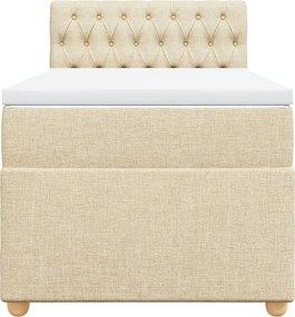 Box spring postel s matrací krémová 90x200 cm textil 3288875