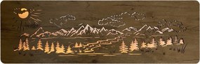 Li-Go "Hory, les" světelný obraz s baterií a pohybovým čidlem 120x40 cm provedení povrchu: dub