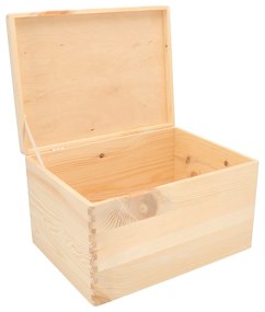 ČistéDřevo Dřevěný box s víkem 40 x 30 x 24 cm bez rukojeti
