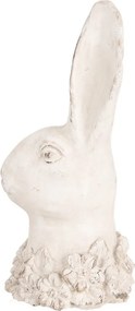 Béžová antik cementová busta králík - 11*11*24 cm