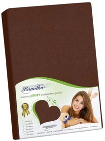 Bellatex Prostěradlo jersey tmavá hnědá rozměr 90x200x40 cm