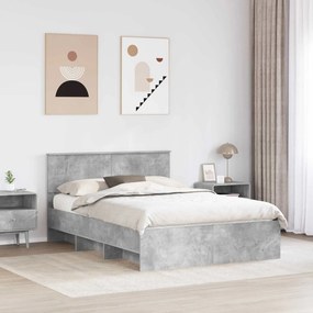 Rám postele s čelo Betonově šedá 140 x 200 cm Kompozitní dřevo 3408847