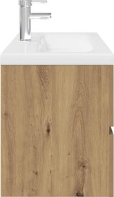 Umyvadlová skříňka s vestavěným umyvadlem a baterie dub artisan 3328936