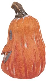 Oranžová keramická rozesmátá dýně na Halloween Jack II – 11x10x18 cm