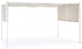 BIZZOTTO Hliníková pergola se stínící látkou GAZEBO 3x4m bílá 0795493