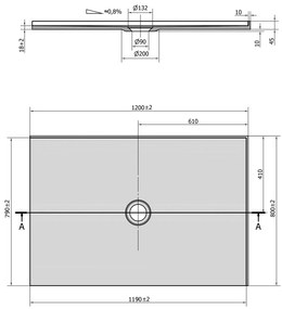 Polysan MIRAI sprchová vanička z litého mramoru, obdélník 120x80x1,8 cm, pravá, bílá, 73178