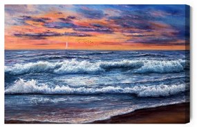 Obraz Mořské Krajiny A Západu Slunce Nedostatek Nedostatek Plátno Canvas 100x70