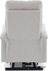 Křeslo polohovací masážní s výhřevem, 8bodová vibrační masáž, zvedací systém, USB, krémová látka (72 x 95) cm