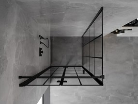Mexen Mist-F T, 1-křídlý ​​skládací sprchový kout levý 85 x 85 cm, černá mřížka, černá - 8A6T-085-085-70-77-L