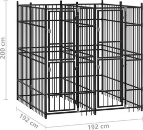 vidaXL Venkovní psí kotec ocel 3,69 m² [3097937]