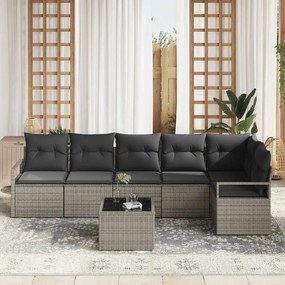 Set pohovek 7 ks Šedá polyratan 3346409