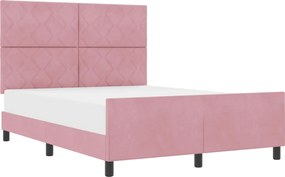 Postel s boxspringem s čelo Růžová 160 x 200 cm samet 3345022