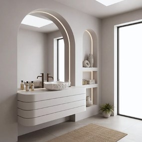 Rea Isla Shiro, umyvadlo na desku 490x370x135 mm, imitace kamene, REA-U0642