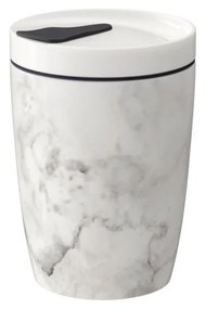 Šedo-bílý porcelánový cestovní hrnek Villeroy &amp; Boch Like To Go, 290 ml