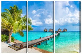Vícedílný obraz Plovoucí Domy Na Maledivách Nedostatek Nedostatek Plátno Canvas 120x80