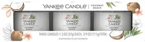 Yankee Candle Sada Votivní svíčky ve skle Coconut Beach, 3 x 37 g