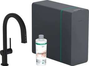 Hansgrohe Aqittura M91, sodaSystem 210, vytahovací výtok, 1jet, sBox, matná černá, HAN-76836670