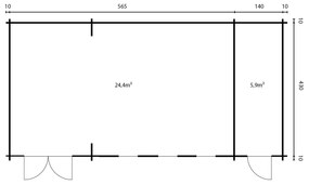 Domek Lena B 725x450cm, 70mm