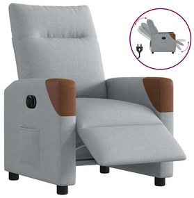 Elektrické polohovací křeslo světle šedé textil 3323990