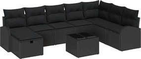 Set pohovek 9 ks Černá polyratan 3359142