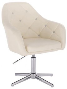 LuxuryForm DESIGN Křeslo ROMA na stříbrném kříži - krémové