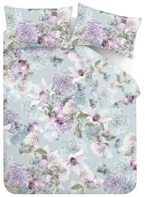 Světle modré povlečení na dvoulůžko/prodloužené 230x220 cm Floral Serenity – RHS