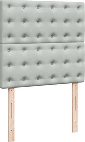 Box spring postel s matrací světle šedá 90x190 cm samet 3292226