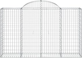 Klenuté gabionové koše 6 ks 200x50x120/140cm pozinkované železo 3146345