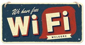 Postershop Závesná cedule: Free Wi-Fi - 10x20 cm