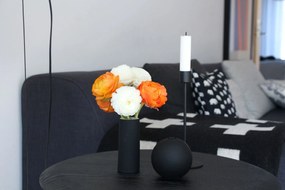 COOEE Design Kulatá váza Ball Black 8 cm, černá barva, keramika