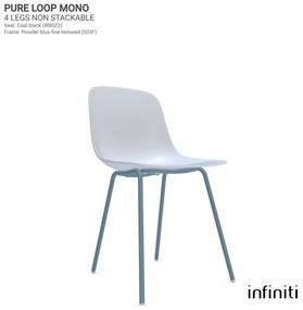 Židle Pure Loop Mono - nestohovatelná Barva kovové konstrukce: Powder blue 503F, Barva sedáku a opěradla z recyklovaného plastu: white IS020