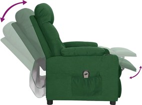 Elektrické polohovací křeslo tmavě zelené textil 3098821