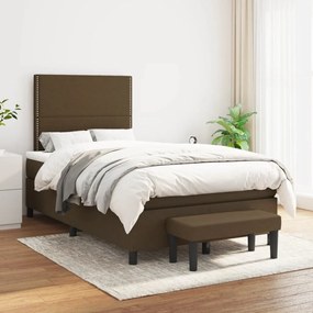 Box spring postel s matrací tmavě hnědá 120x200 cm textil,  3136504