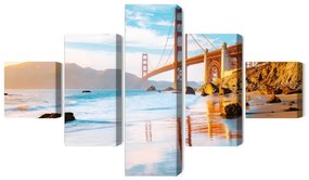 Vícedílný obraz Golden Gate Bridge V San Franciscu Nedostatek Nedostatek Plátno Canvas 150x90