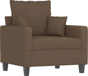 3dílná sedací souprava s polštáři hnědá textil 3201635