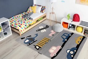 Dywany Łuszczów, Dětský kusový koberec Petit Toys cars grey, 180x270, šedá, dětský pokoj