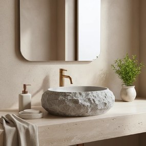 Rea Mika Gabro, umyvadlo na desku 480x380x155 mm, imitace kamene-šedá, REA-U0633
