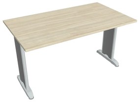 Stůl jednací rovný 140 cm - Hobis Flex FJ 1400 Dekor stolové desky: akát, Barva nohou: Stříbrná
