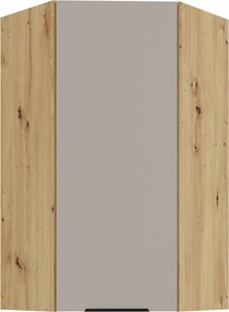 ARIA li | horní kuchyňská skříňka 60x60 GN-108 1F (45°) rohová s policemi | 60x60 cm | EXTRA VYSOKÁ | artisan/béžová
