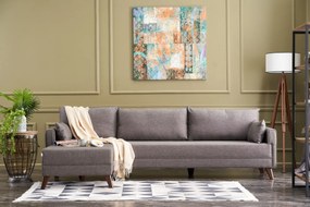 Hanah Home Designová pohovka BELLA hnědá levá 275 cm 825BLC2585
