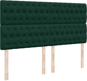 Box spring postel s matrací tmavě zelená 200x200 cm samet 3293311