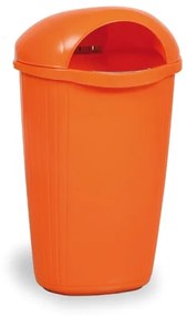 Venkovní odpadkový koš na sloupek DINOVA, 50 l, oranžový
