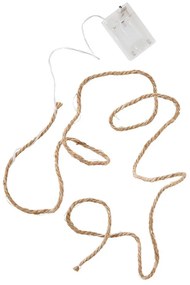 FARMHOUSE Světelný řetěz s USB přírodní lano 20 světel